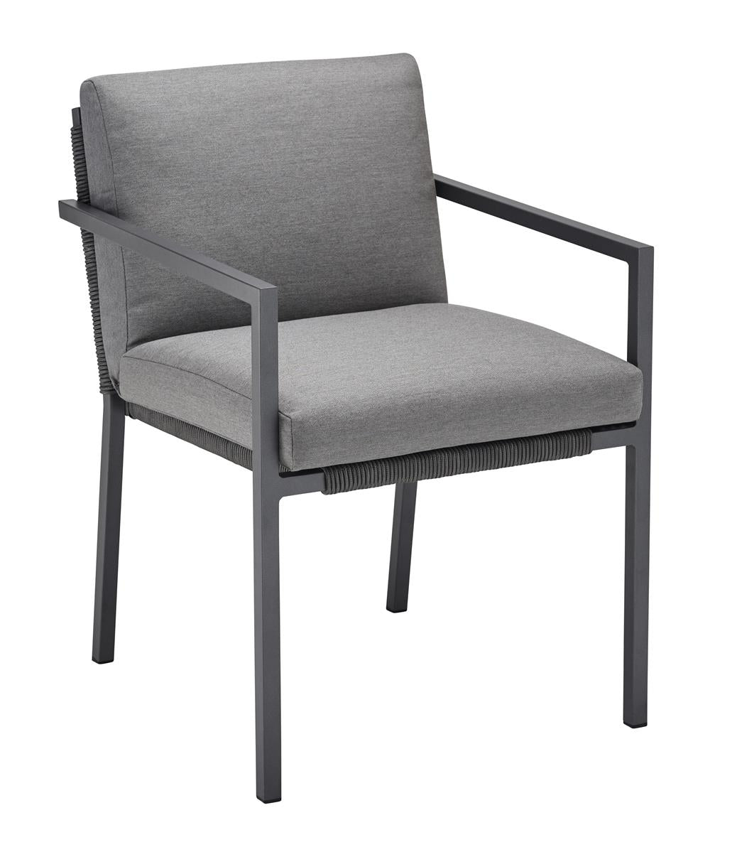 CLUB Stapelsessel - Alu String-Flex anthacite inkl. Kissen Bombay ligh